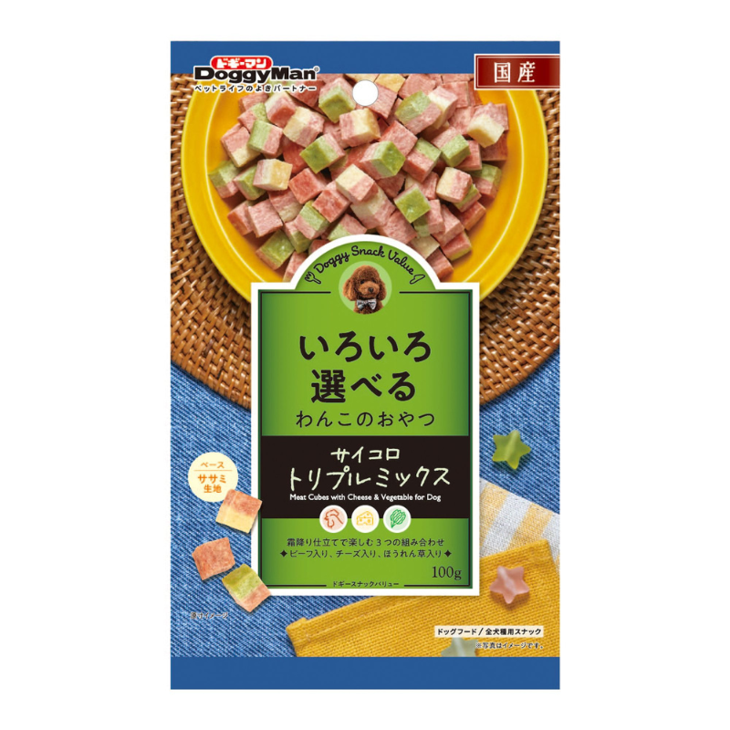 DoggyMan Doggy Snack Triple Mix Dice - 100g – Super Paws