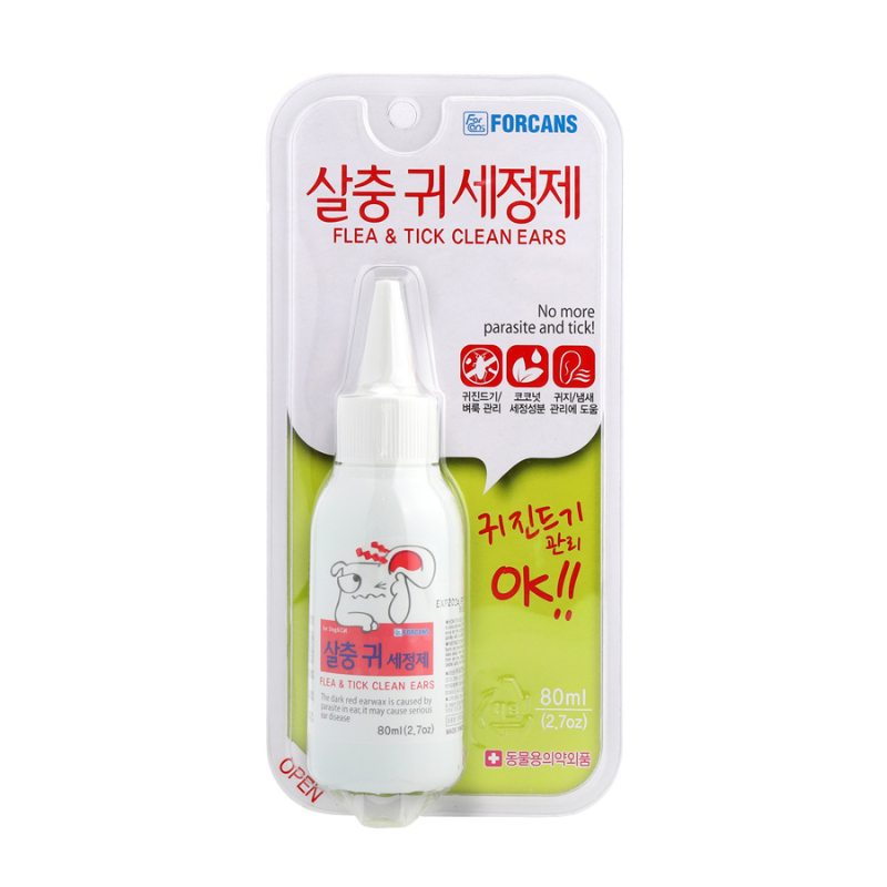 Forcans Flea & Tick Clean Ears for Cats & Dogs - 80ml