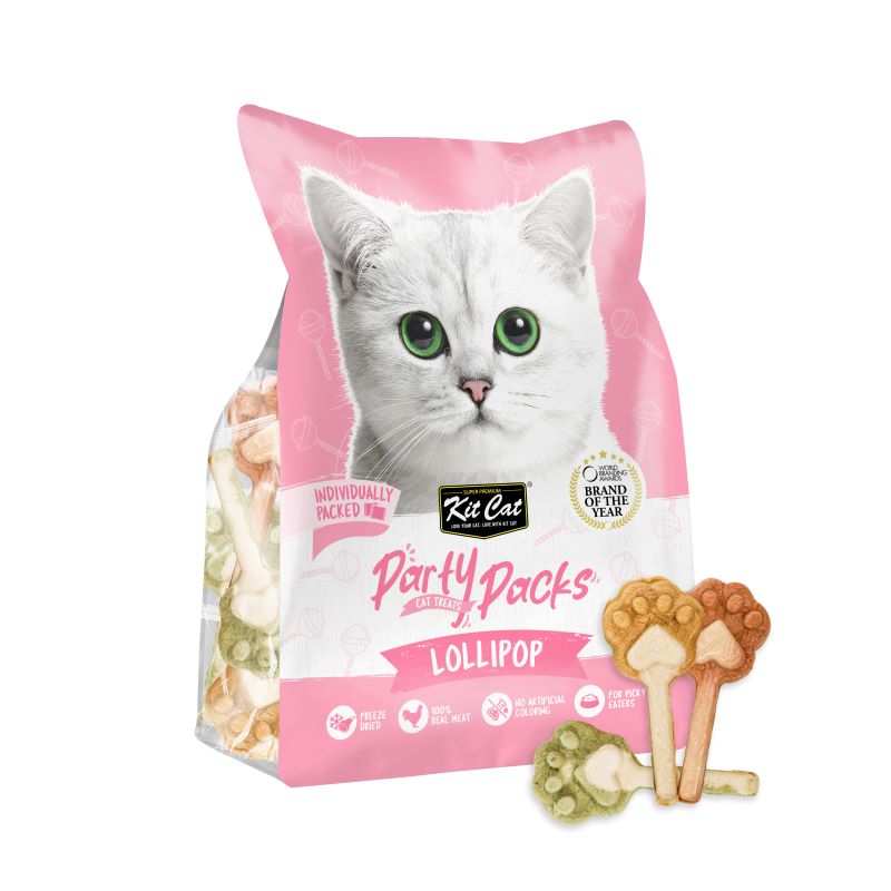 Kit Cat Party Packs Freeze Dried Treats for Cats - Lollipop