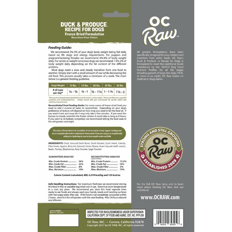OC Raw Meaty Rox Duck & Produce Grain-Free Freeze-Dried Raw Dog Food ...