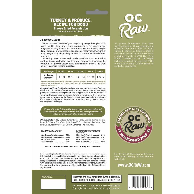 OC Raw Meaty Rox Turkey & Produce Grain-Free Freeze-Dried Raw Dog Food