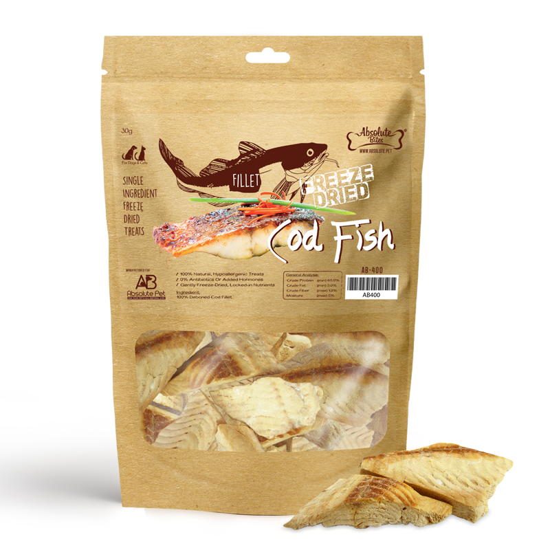 Absolute Bites Single Ingredient Freeze Dried Treats - Cod Fish (30g ...